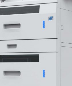 Paper Tray Indicator: Blue LED bars on each tray to identifies the ...